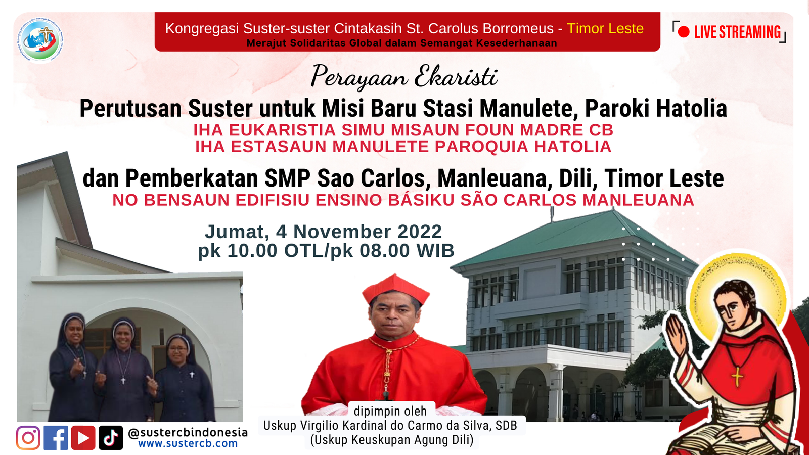 Undangan Perayaan Ekaristi Perutusan Suster untuk Misi Baru Stasi ...